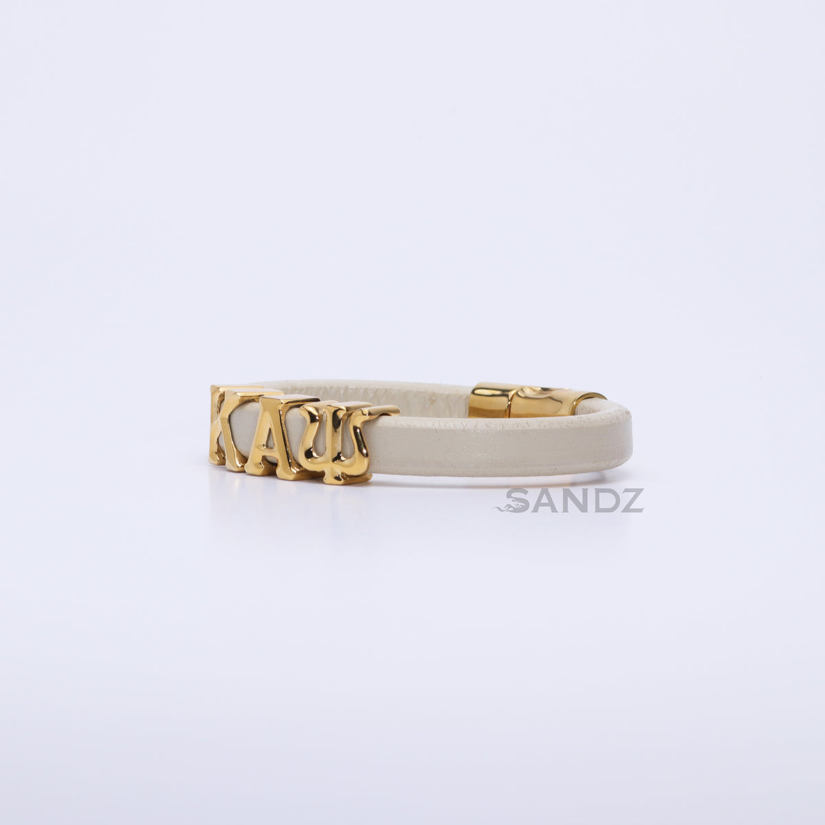 Kappa Alpha Psi Men's Prophyte 2.0 - Cream leather bracelet by SANDZ